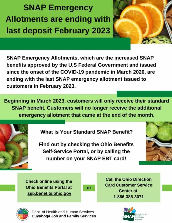 SNAP Emergency Allotments Ending Soon - Legal Aid Society of Cleveland